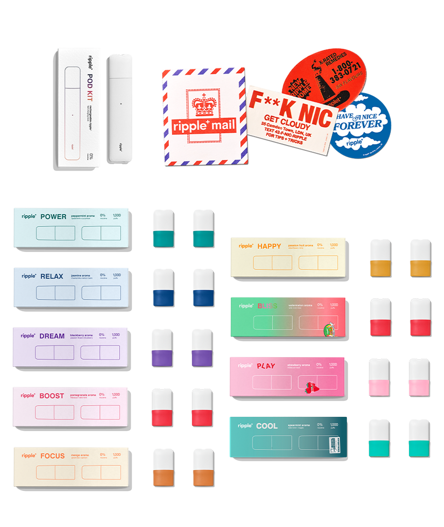 THE COMPLETE POD SET | POD KIT + All Aromas | Nicotine Free – therippleco